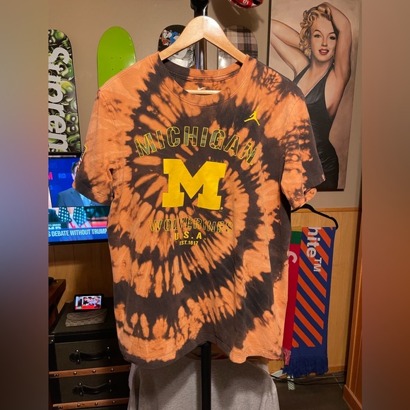 Jordan | Shirts | Custom Jordan Michigan Spiral Reverse Dye Shirt Size ...
